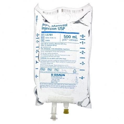 20 Mannitol Iv Solution Injection 500 Ml Excel® Bag Latexpvcdeph Free 24case Mcguff