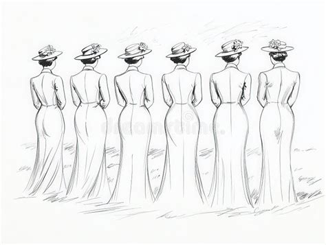 Vintage Fashion Sketch An Elegant Representation Of Vintage Fashion Styles Showcasing History