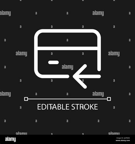 Electronic Money Refund Pixel Perfect White Linear Ui Icon For Dark Theme Stock Vector Image