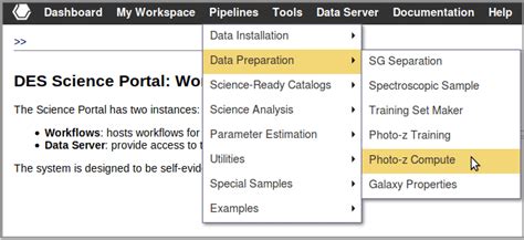 portal s initial screen data preparation pipelines menu download