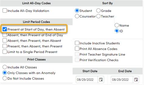 Period Absence Audit Report Aeries Software