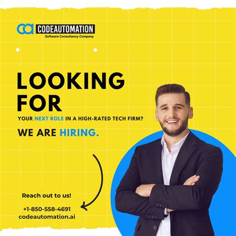 Wearehiring Techcareers Joinourteam Codeautomation Techinnovation Softwareconsulting
