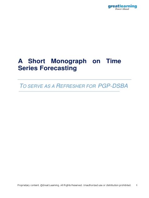 Time Series Forecasting Monograph Download Free Pdf Autoregressive Integrated Moving Average
