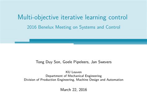 PDF Multi Objective Iterative Learning Control