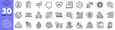Package Size Inspect And 5g Wifi Line Icons Pack For Web App Vector