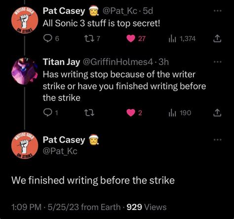 Pat Casey And Josh Miller Finished The Sonic 3 Script Before The Wga