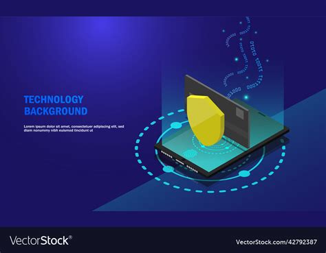 Smartphone Device Access With Fingerprint System Vector Image