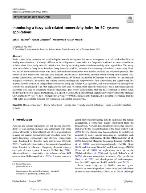 Introducing A Fuzzy Task Related Connectivity Index For Bci Systems