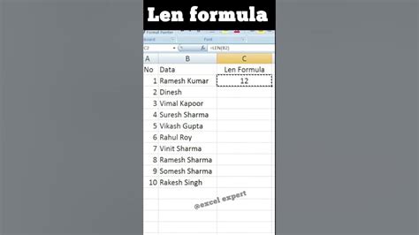 Len Formula In Excelexcel Microsofttips Excelformulas Exceltips