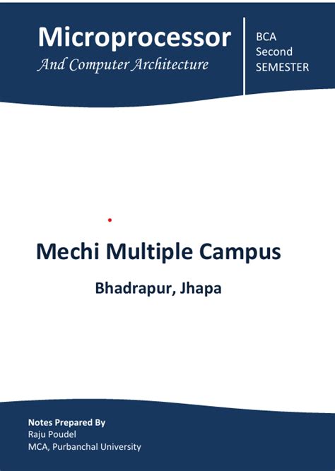 microprocessor and computer architecture chapter wise notes