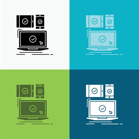 Computer Devices Mobile Responsive Technology Icon Over Various
