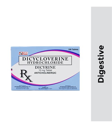 Rx Dicyrine Dicycloverine Tab 10mg