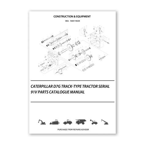 Caterpillar D7g Track Type Tractor Serial 91v Parts Catalogue Manual
