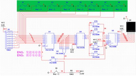 数字电路 74ls148的5路呼叫显示和74ls373的8路抢答器74ls373抢答器 Csdn博客