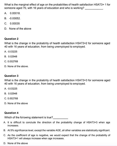 We Describe An Ordinal Probit Model For Our Health