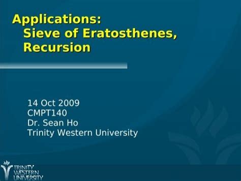 applications sieve of eratosthenes recursion seanho