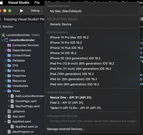 Visual Studio Can T Use Physical IOS Device IPod Touch Even If Above Deployment Target IOS