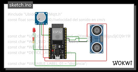 Simulación Ultrasonico Led Y Potenciometro Ubidots Wokwi Esp32 Stm32 Arduino Simulator