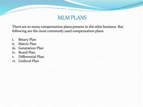 MLM Generation Compensation Plan PPT