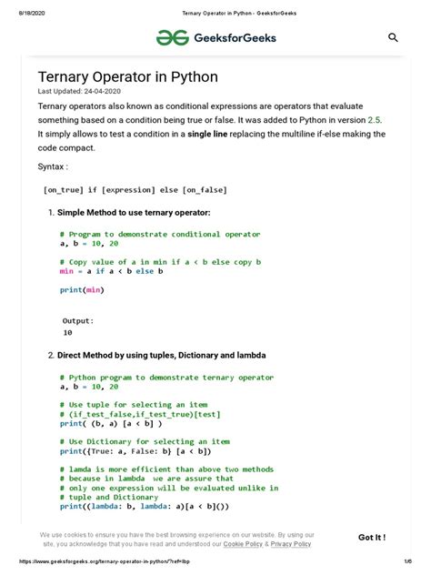 ternary operator in python download free pdf anonymous function