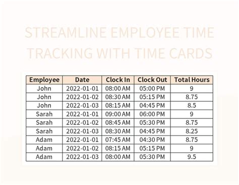 Free Employee Time Card Templates For Google Sheets And Microsoft Excel Slidesdocs