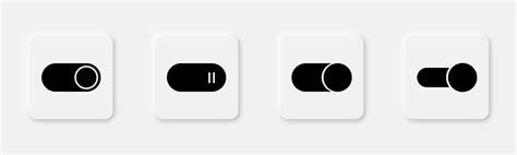 Premium Vector Glyph Toggle Icon Set Switch Toggle Slider Turn Off And On Toggle Black
