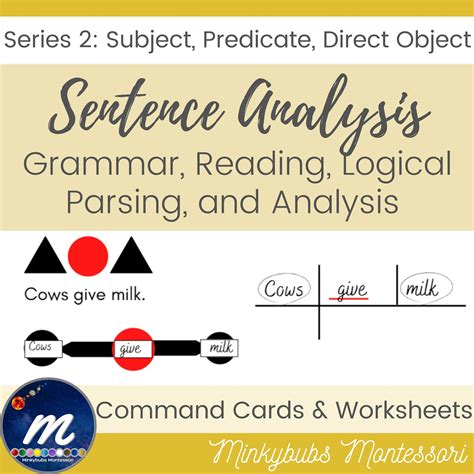 Sentence Analysis Grammar Parsing Workbook Subject Predicate Direct