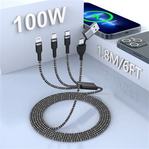 Pd 100w Usb C To Multi Charging Cable 6ft Universal 5 In