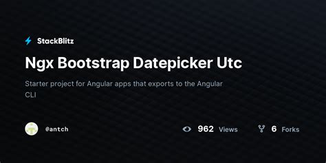 Ngx Bootstrap Datepicker Utc StackBlitz