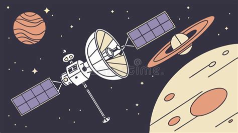 Satellite In Space Orbit Technology And Communication Illustration Vector Design Generative Ai