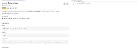 Solved Unique Occurrences 1 Class Solution 2 Def