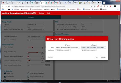IWR ISK Mmwave Data Visualizer Won T Connect Sensors Forum Sensors TI E E Support Forums