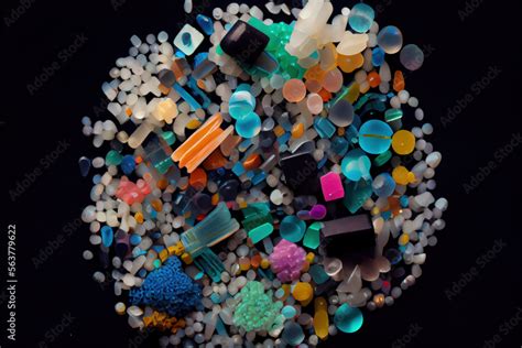 Microplastics Micro Plastics Under Microscope Close Up Image Macro