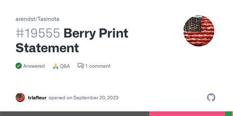 Berry Print Statement · Arendst Tasmota · Discussion 19555 · Github