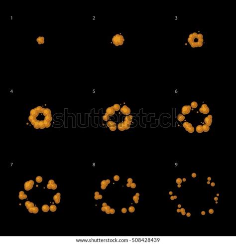 Explode Animation Sequence Cartoon Explosion Frames Stock Vector Royalty Free 508428439