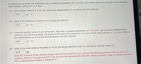 [solved] a particle moves along one dimension with a constant