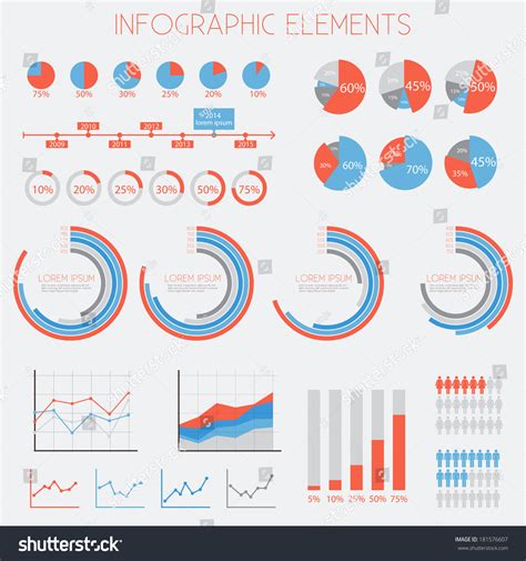 Data Analysis Charts And Graphs Infographic Elements Set Data Analysis Charts Stock Vector