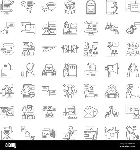 Messages linear icons, signs, symbols vector line illustration set Stock Vector Image & Art - Alamy