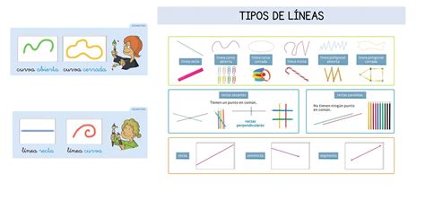 Mural Matemático Para Primaria Los Tipos De Lineas Destacada