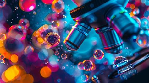 Colorful Scientific Research Under The Microscope With Vivid Bokeh Effect Premium Ai Generated