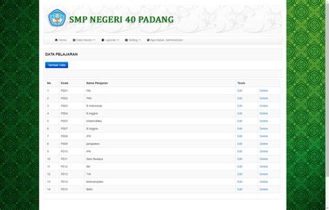 download source code aplikasi sistem penjadwalan mata pelajaran smp