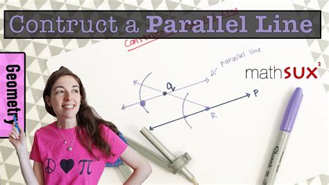 how to construct a parallel line ⭐ geometry ⭐ mathsux youtube