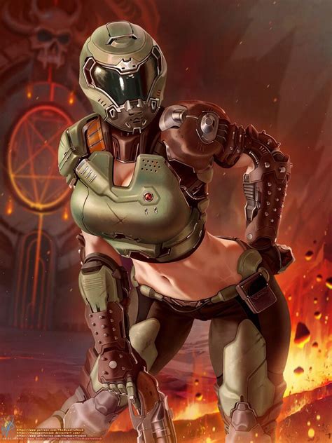 Searched Up A Gender Bent Version Of The Doom Slayer Because I Was