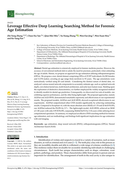 Pdf Leverage Effective Deep Learning Searching Method For Forensic Age Estimation