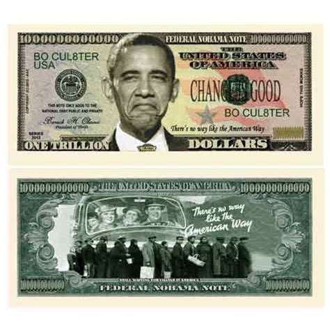 Set Of 50 Nobama 2012 Trillion Dollar Bill Online Marketplace
