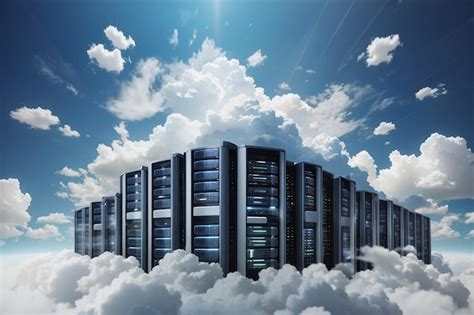 Premium Photo Server Cloud Data Storage Concept Cloudscape Digital Online Service For Global