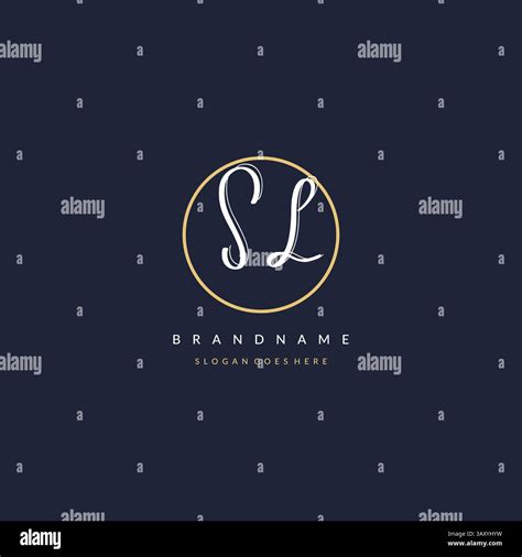 Initial Letter Sl Logo Monogram Feminine Style With Circle Line Design Ideas Vector Graphic