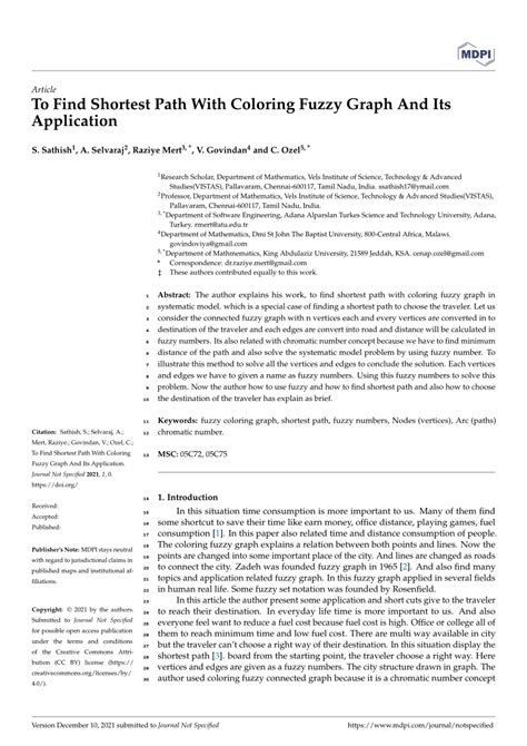 Pdf To Find Shortest Path With Coloring Fuzzy Graph And Its Application