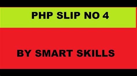 Php Practical Slip No 4 Execution Sybba Ca Sppu 2020 Revised Syllabus