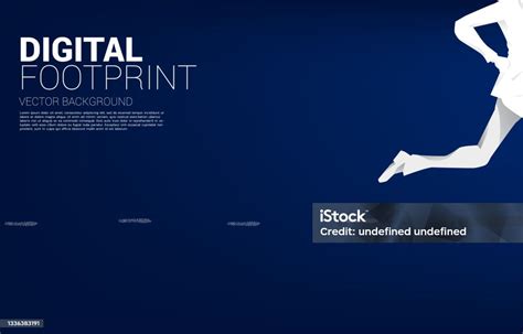 디지털 도트 커넥트 라인에서 풋프린트로 달리는 사업가 발자국에 대한 스톡 벡터 아트 및 기타 이미지 발자국 데이터 도로 Istock